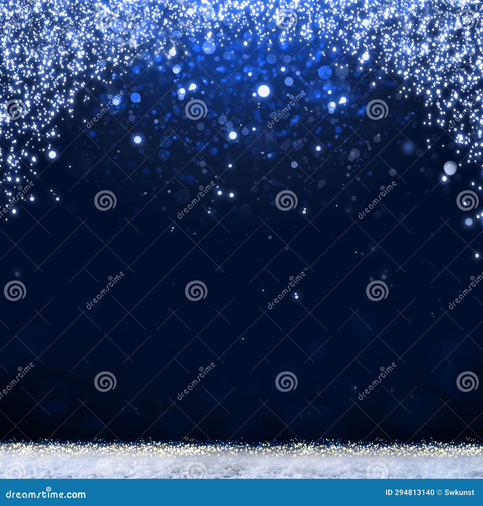 Winter Christmas Background with White Falling Snow Stock Photo - Image ...