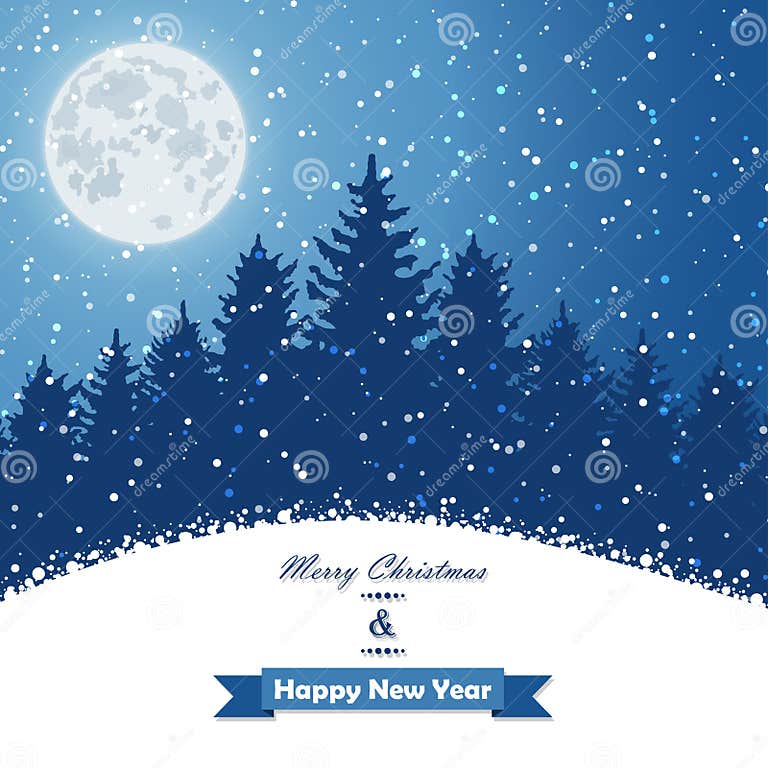 Winter christmas forest stock vector. Illustration of design - 82523070