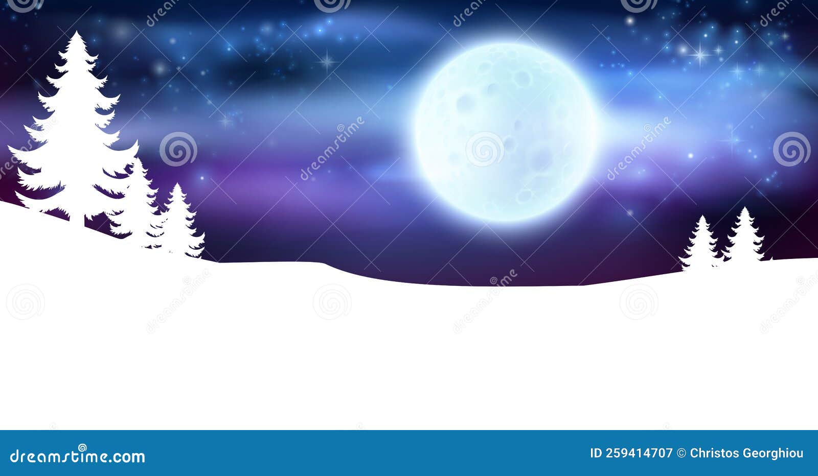 Winter Christmas Tree Snowscape Snow Landscape Stock Illustration ...