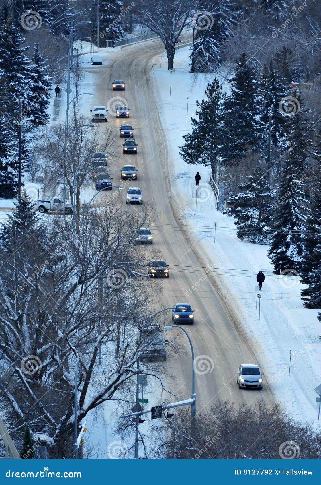 Winter city street stock photo. Image of seasonal, urban - 8127792