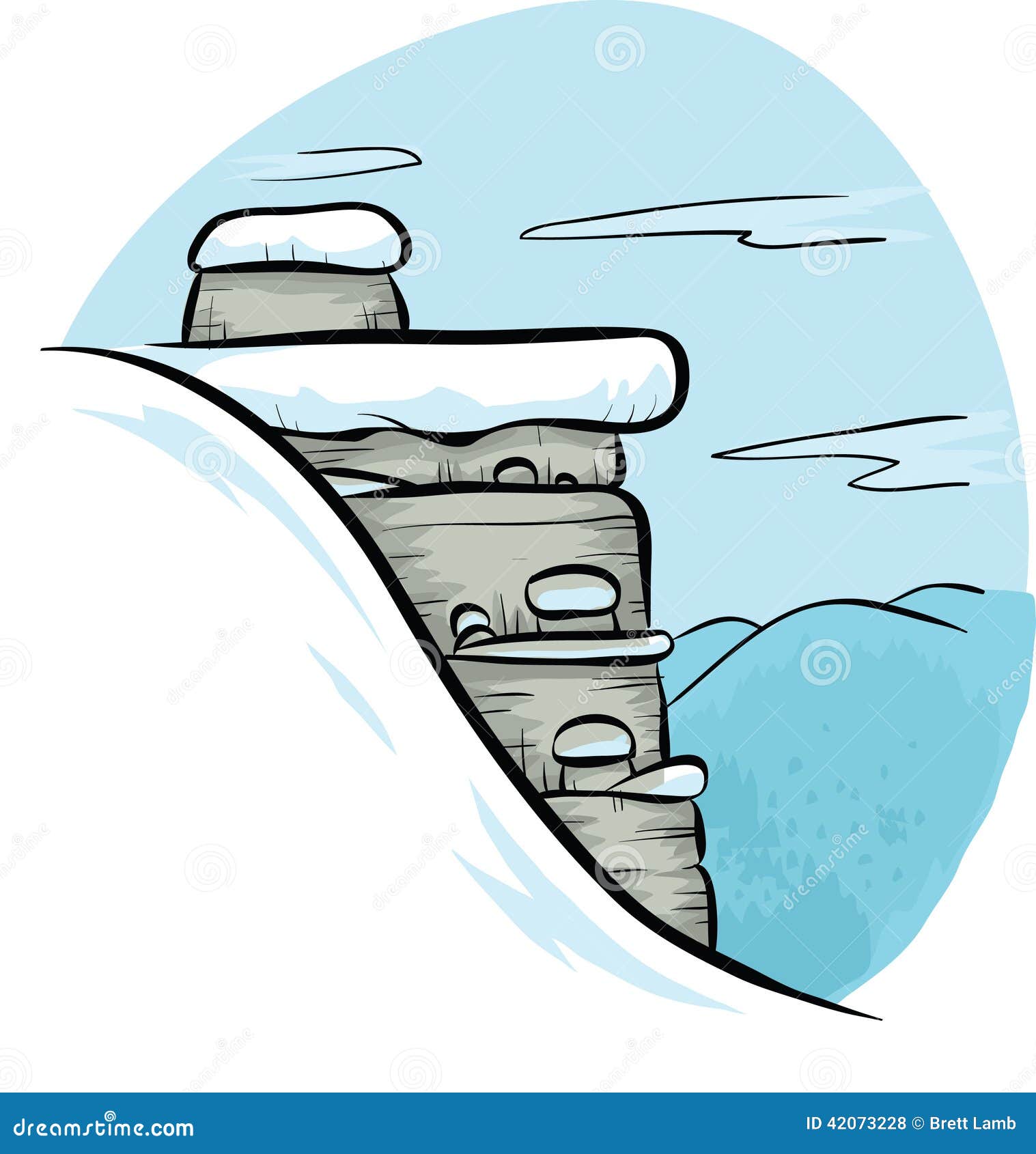 Winter Cliff stock illustration. Illustration of wilderness - 42073228