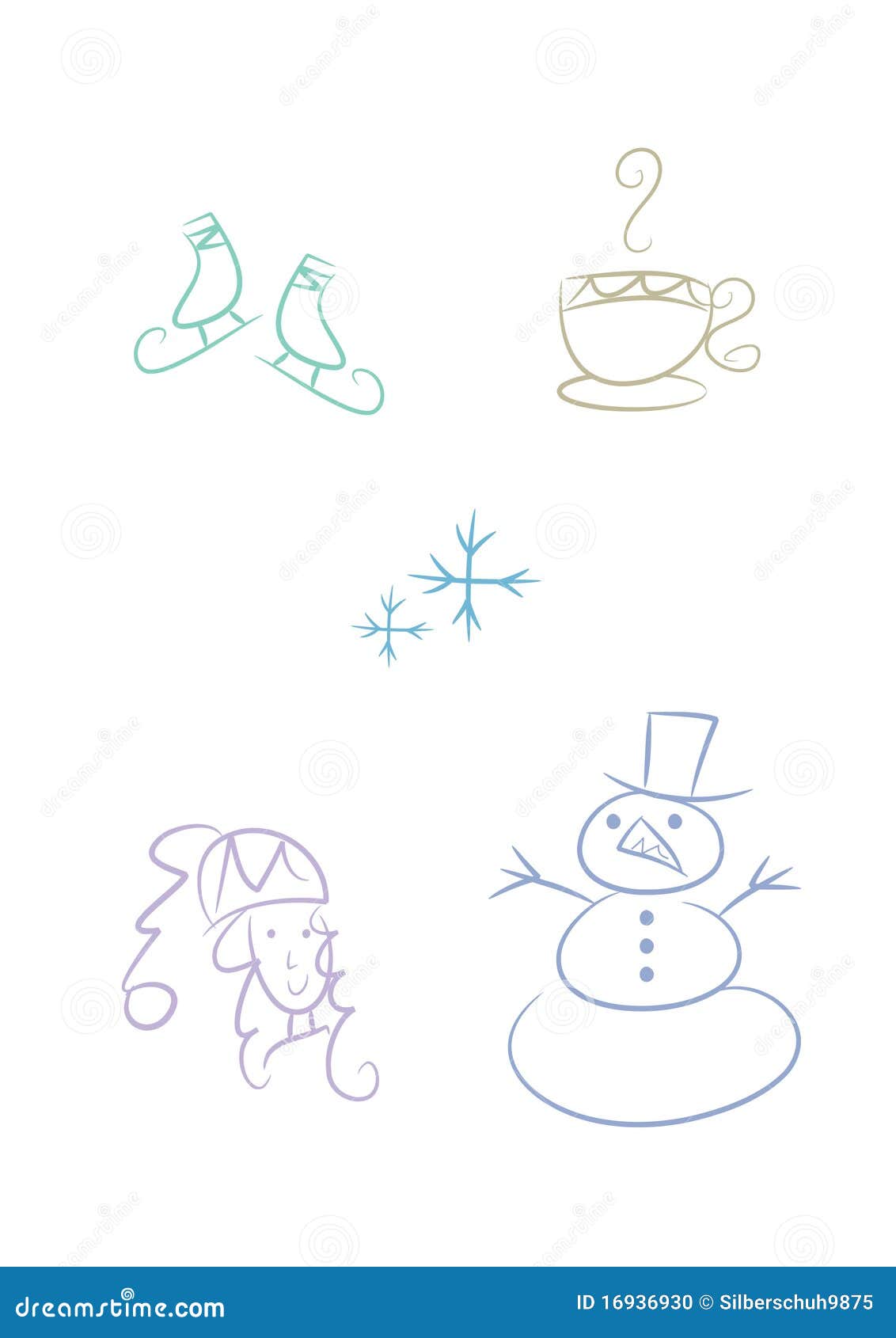 Winter Clip-art Set stock vector. Illustration of season - 16936930