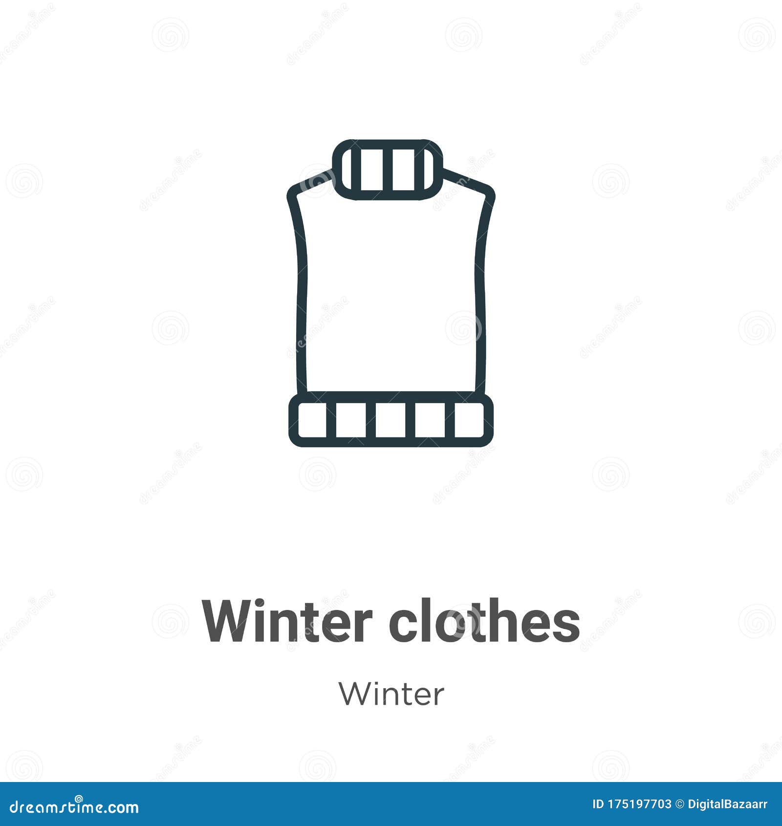 Winter Clothes Outline Vector Icon. Thin Line Black Winter Clothes Icon ...