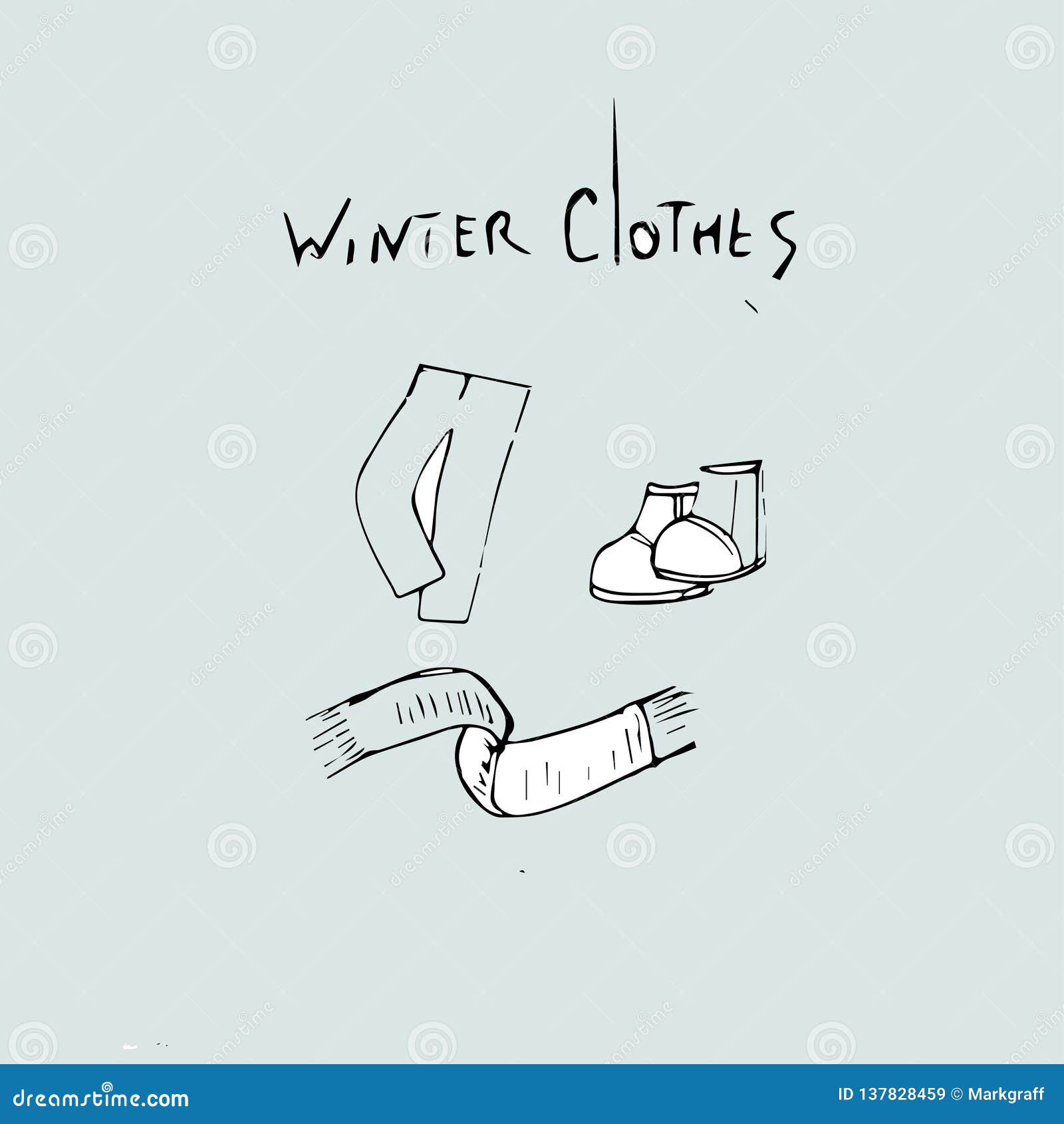 Winter Clothes Vector Illustration Stock Vector - Illustration of ...