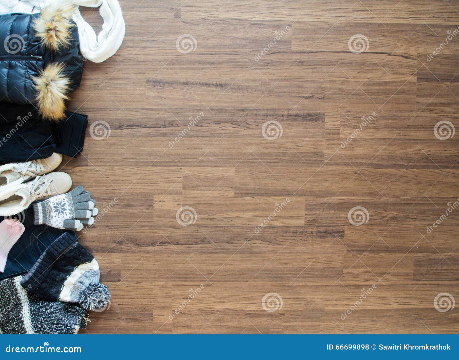 Winter Clothes on Wooden Background Stock Photo - Image of knitwear ...