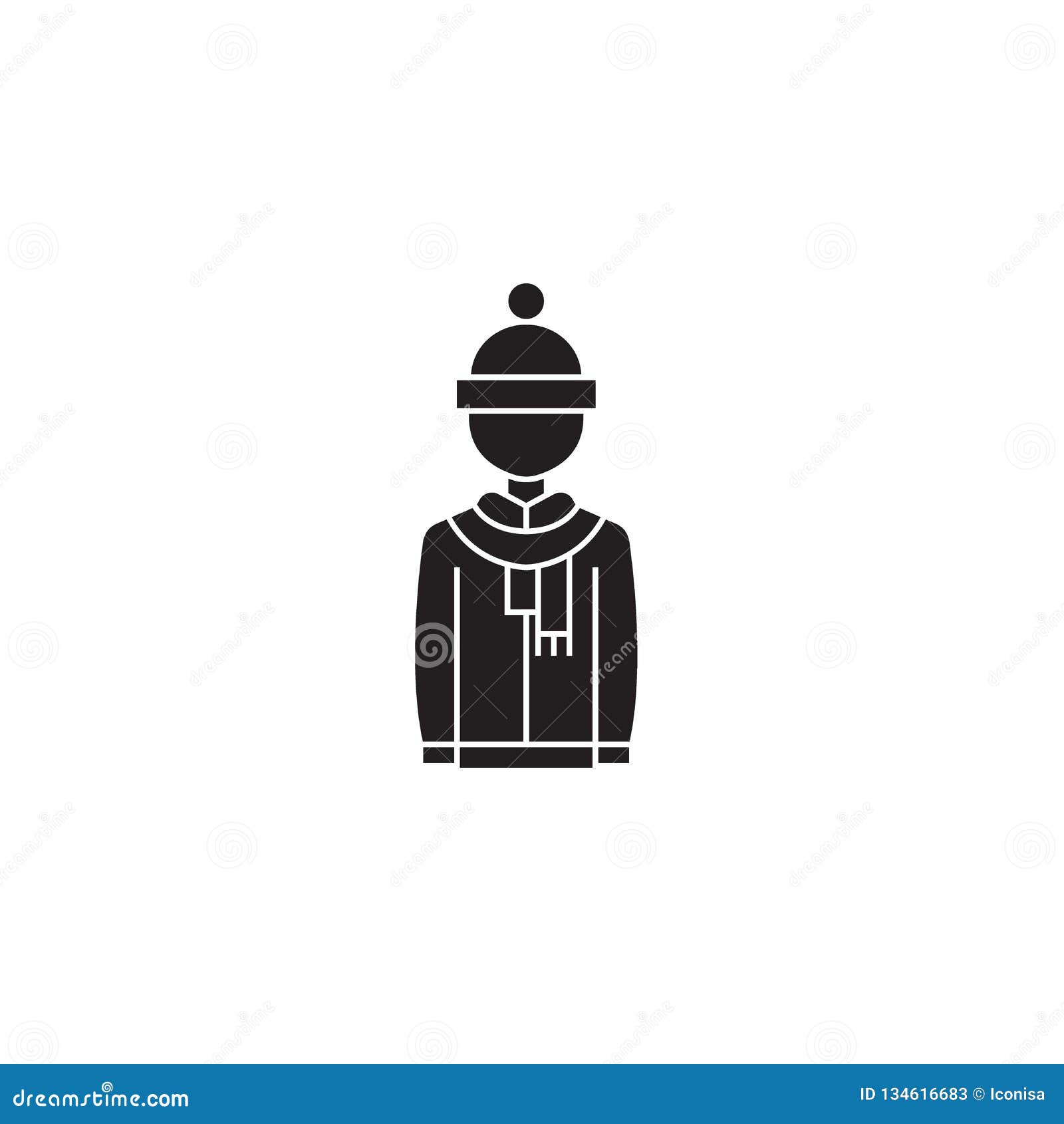 Winter Clothing Black Vector Concept Icon Winter Clothing Flat
