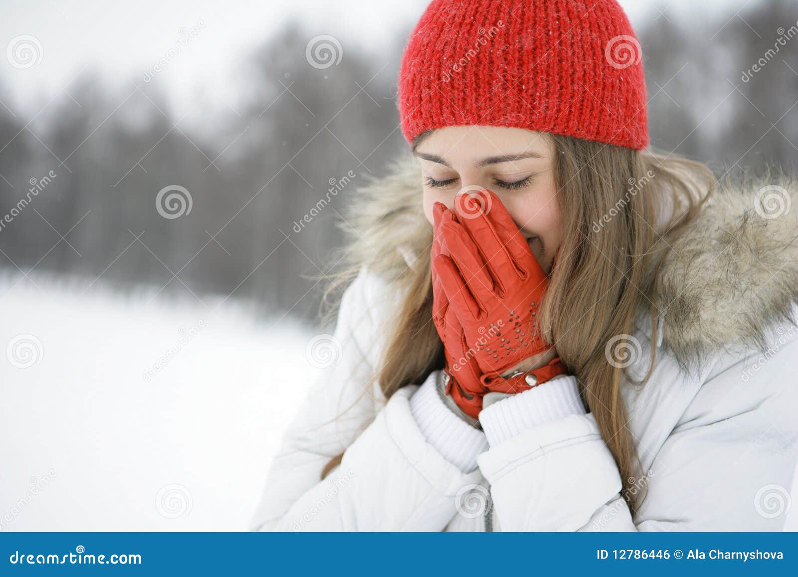 Winter cold stock photo. Image of caucasian, adult, female - 12786446