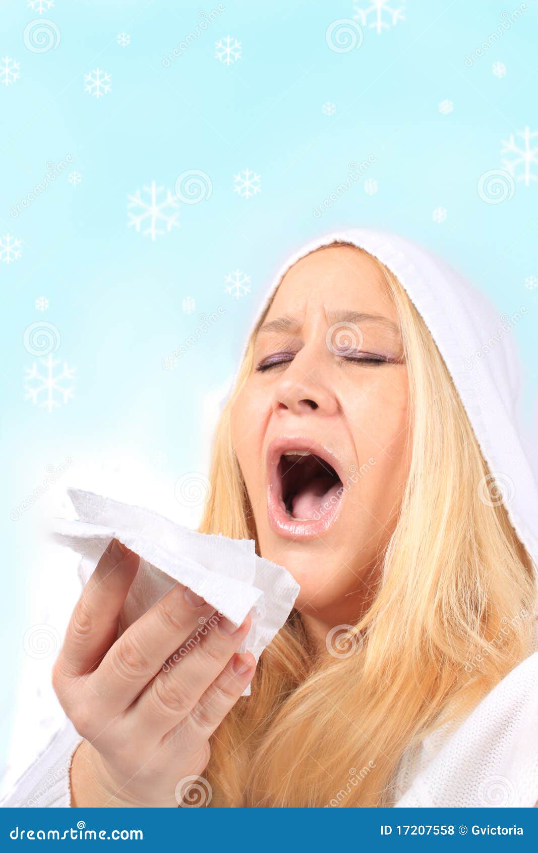 Winter cold and flu stock photo. Image of blonde, winter - 17207558