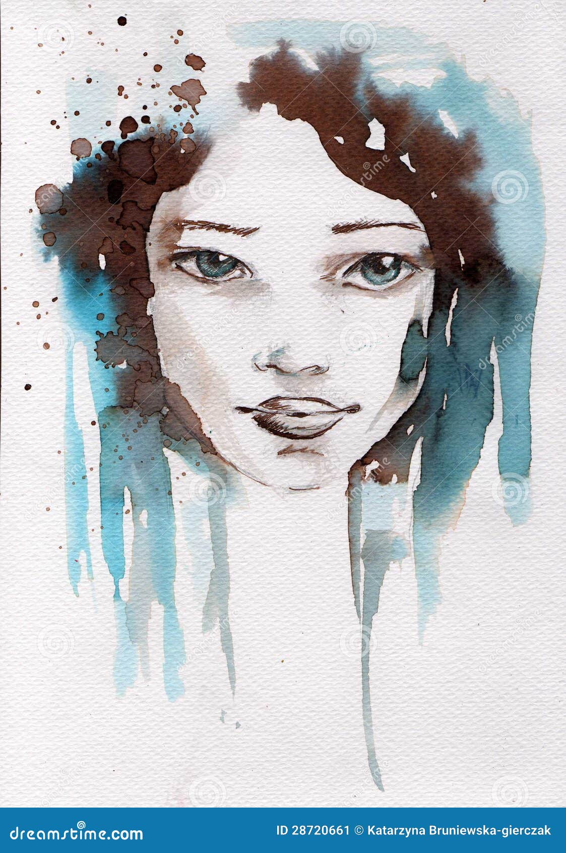 Winter, cold portrait stock illustration. Illustration of sensitive ...