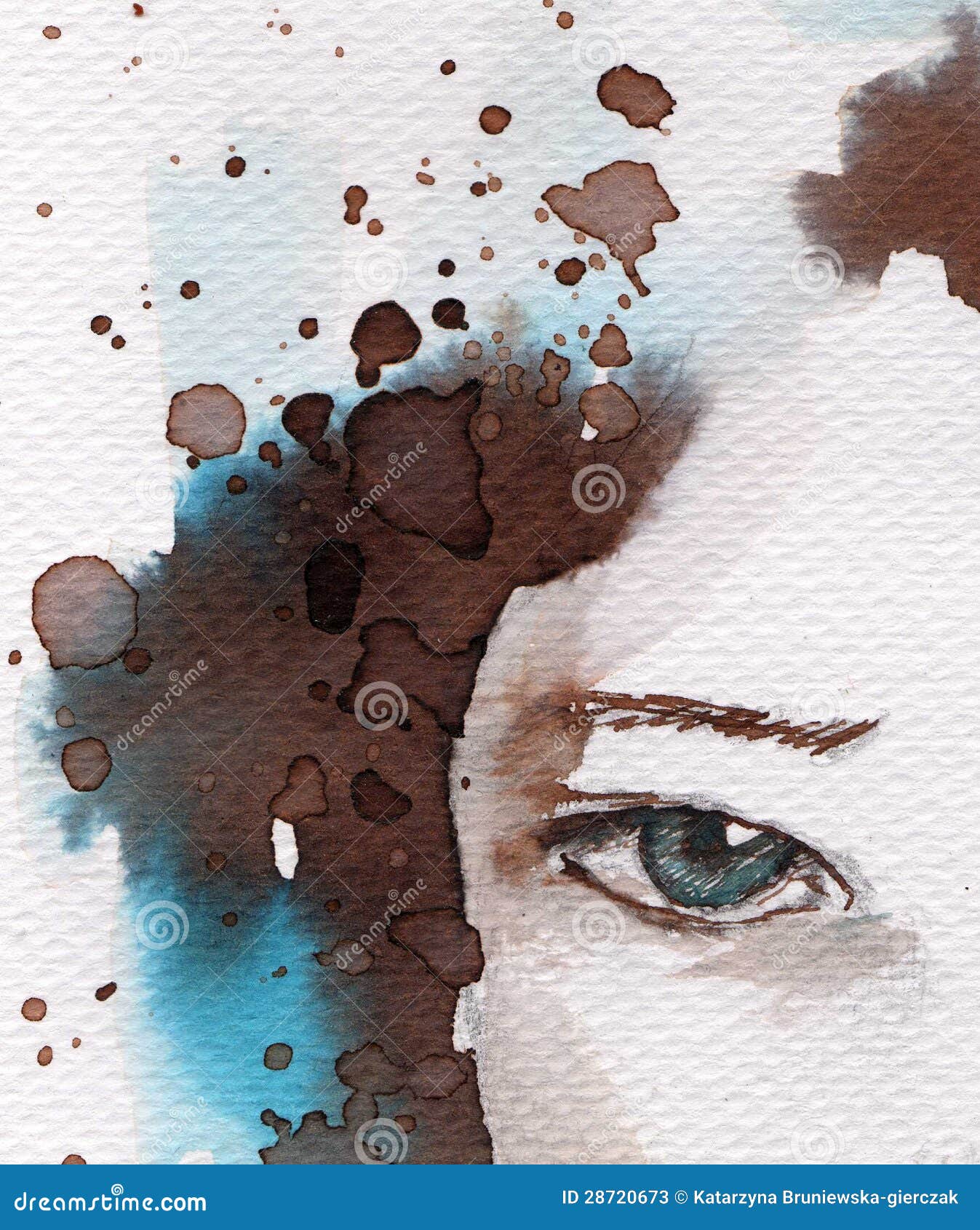 Winter, cold portrait stock illustration. Illustration of painted ...