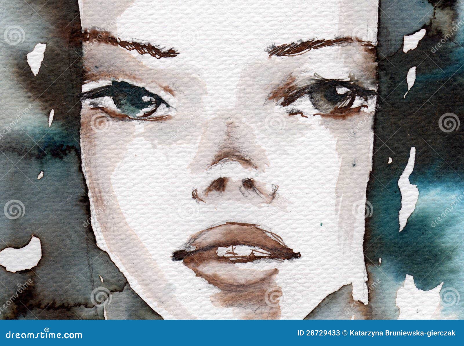 Winter, cold portrait stock illustration. Illustration of skin - 28729433