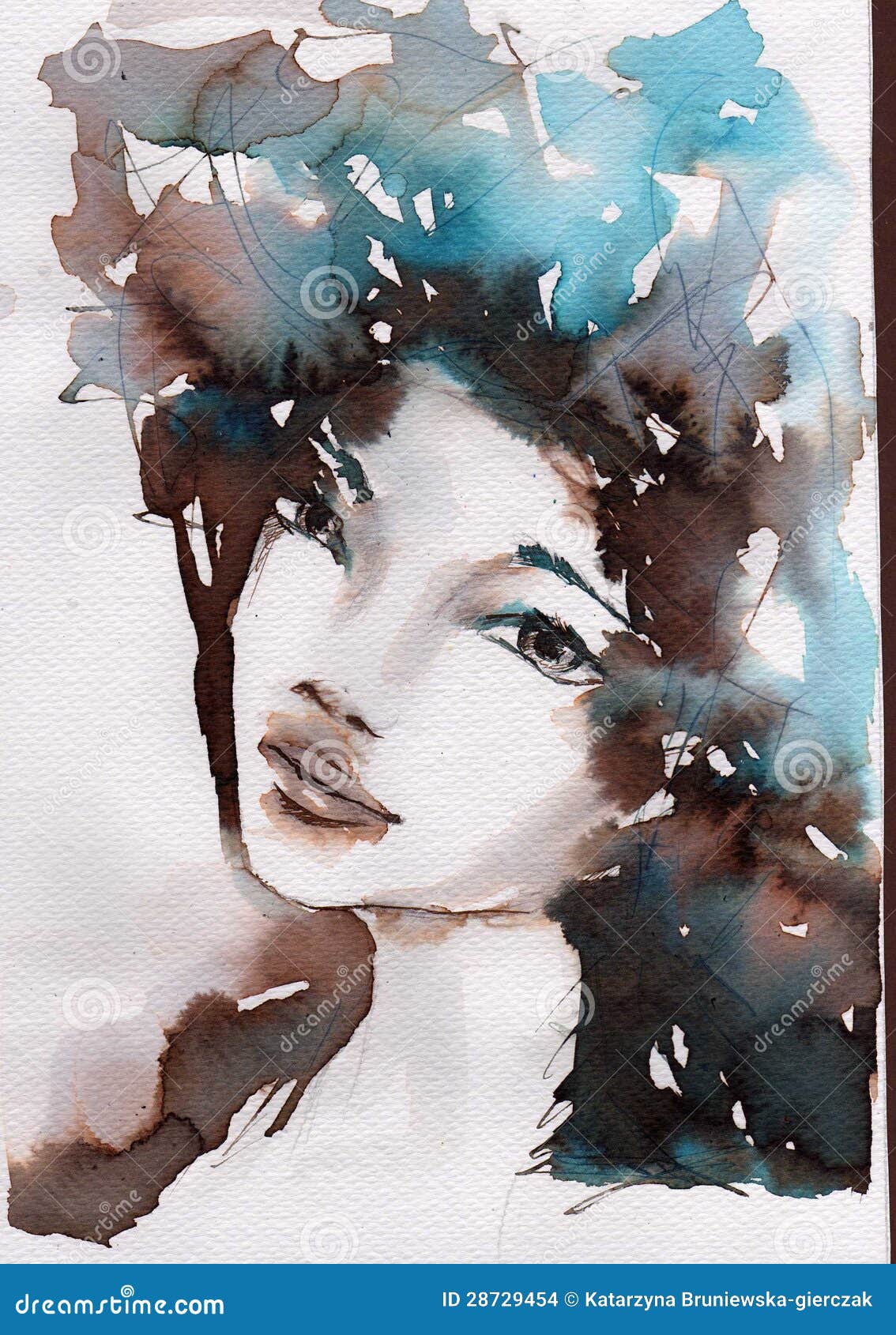 Winter, cold portrait stock illustration. Illustration of woman - 28729454