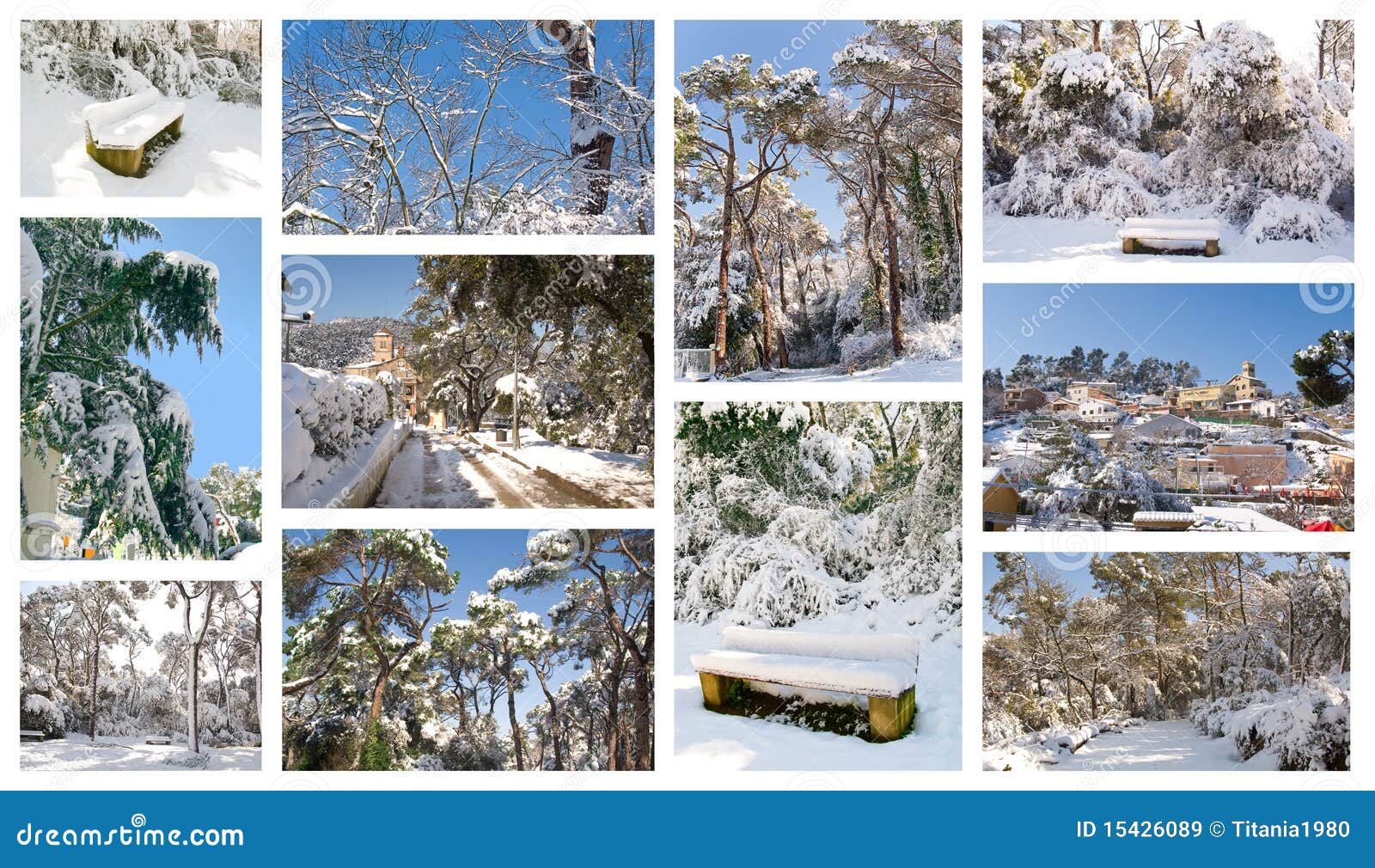 Winter collage stock image. Image of snowflake, outdoors - 15426089