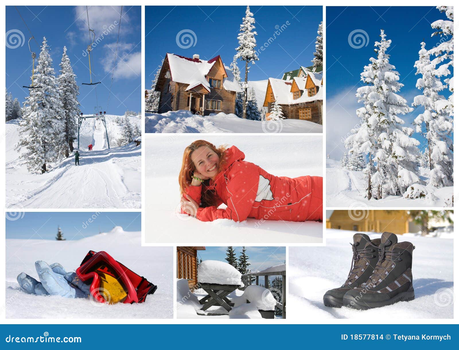 Winter collage stock photo. Image of lift, peaceful, collage - 18577814