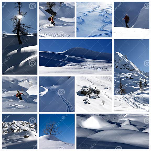 Winter collage stock photo. Image of peaceful, light, peak - 9074552