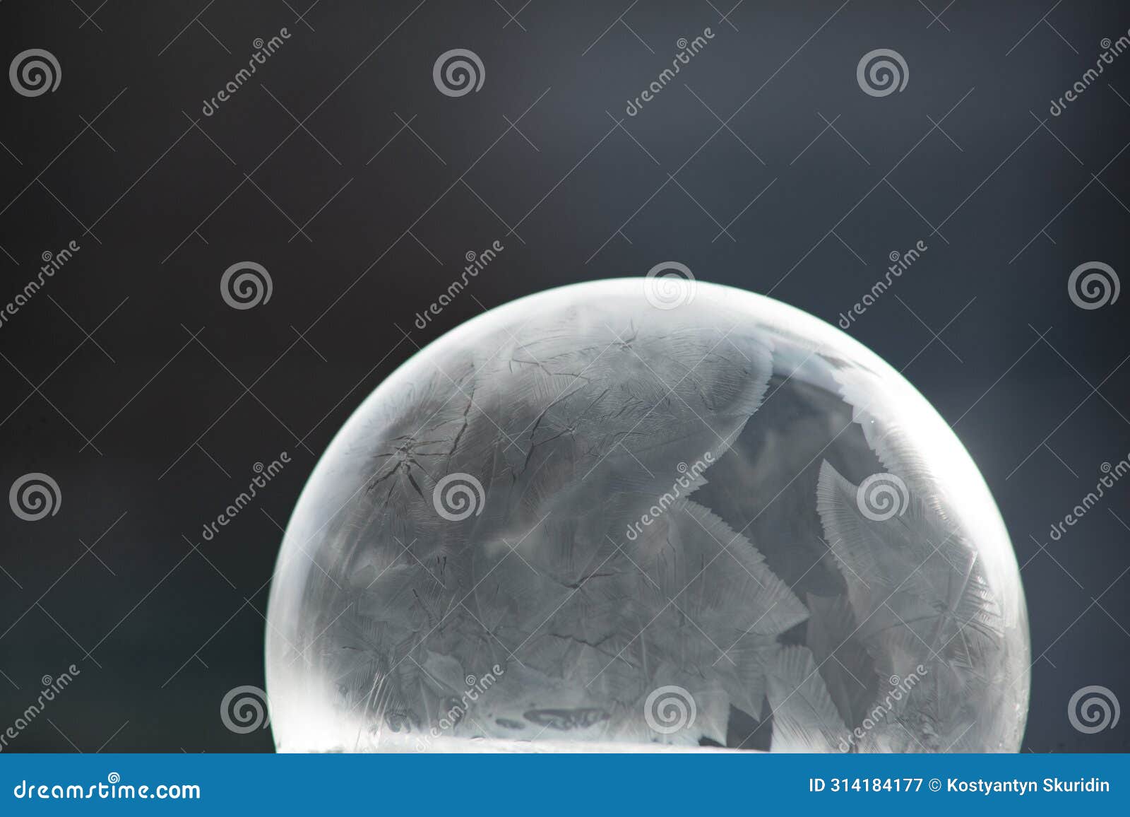 Winter Collage. a Transparent Soap Bubble Freezing in the Cold on a ...