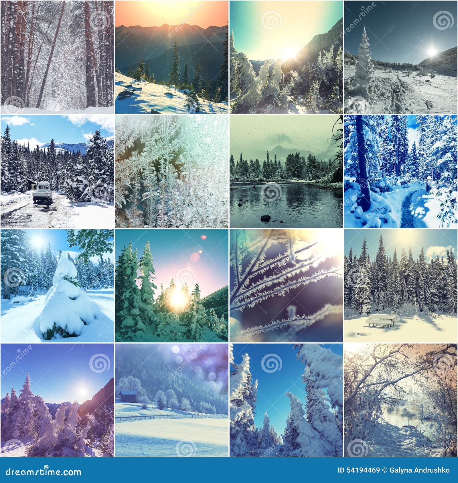 Winter collage stock image. Image of scene, weather, mountain - 54194469