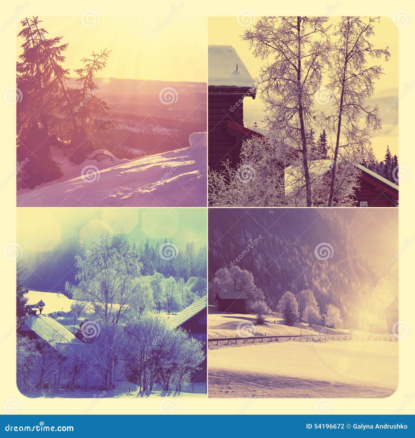 Winter collage stock photo. Image of frozen, january - 54196672