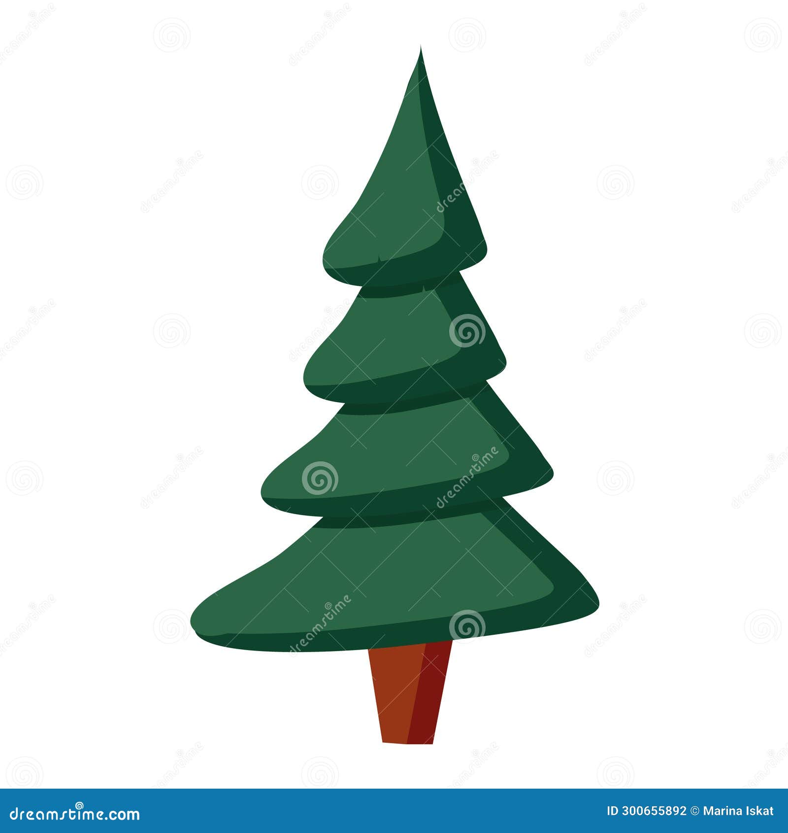 Winter Colorful Cartoon Christmas Tree Stock Illustration ...