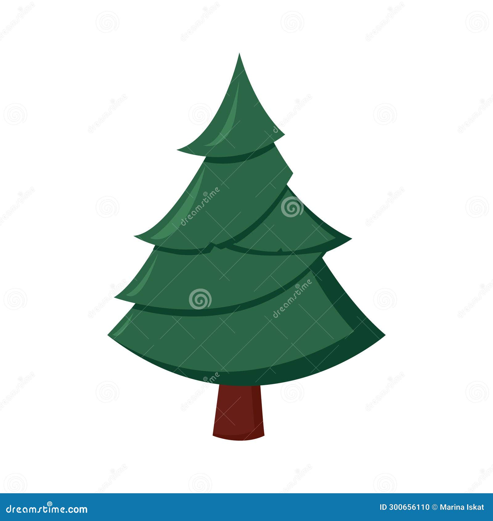 Winter Colorful Cartoon Christmas Tree Stock Vector - Illustration of ...