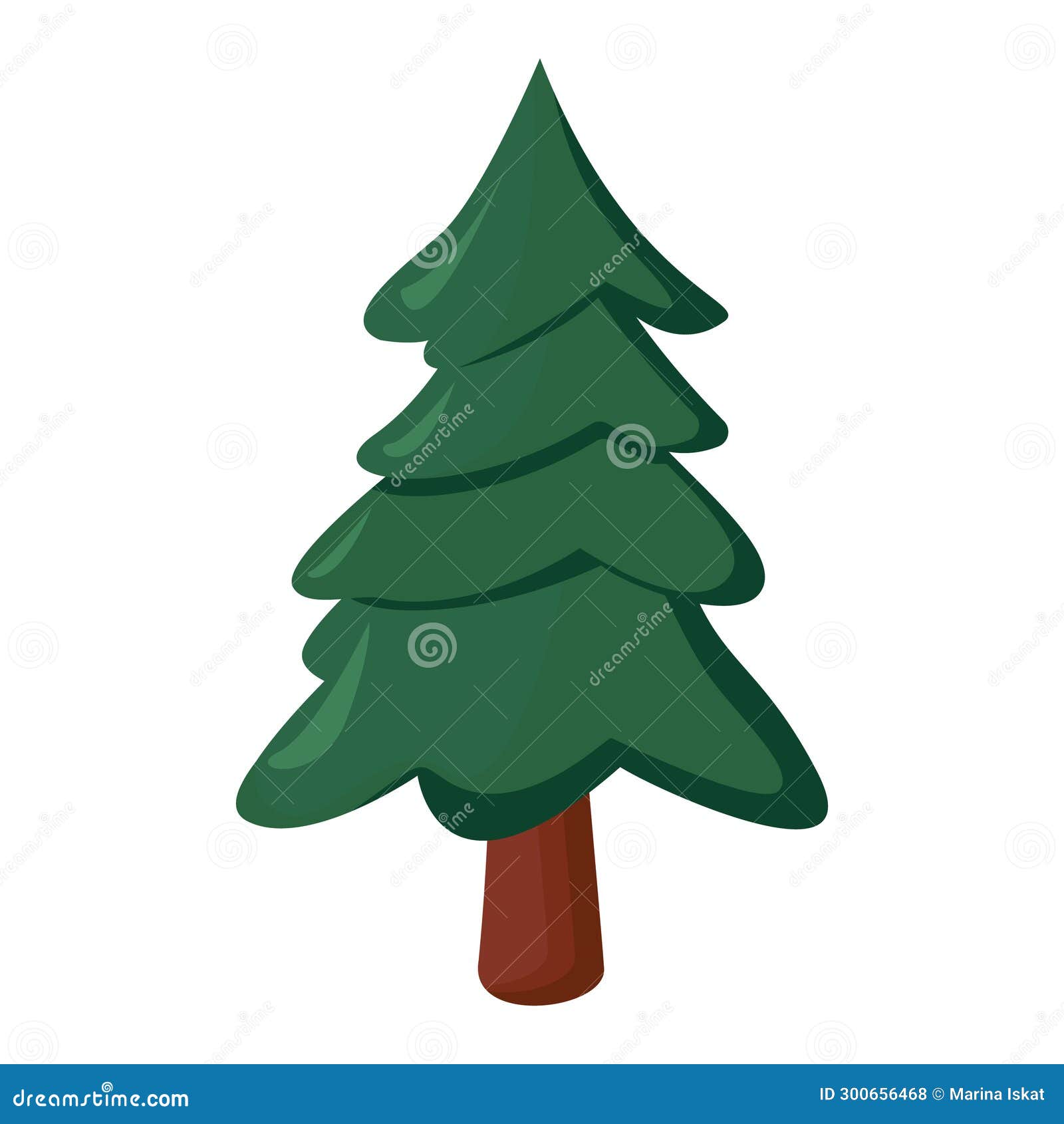 Winter Colorful Cartoon Christmas Tree Stock Illustration ...
