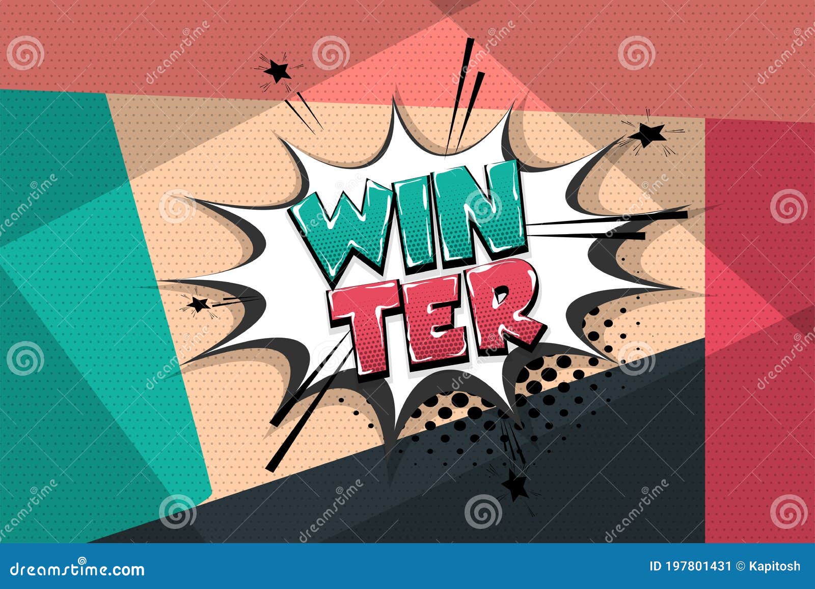 Winter Comic Text Speech Bubble Pop Art Stock Vector - Illustration of ...