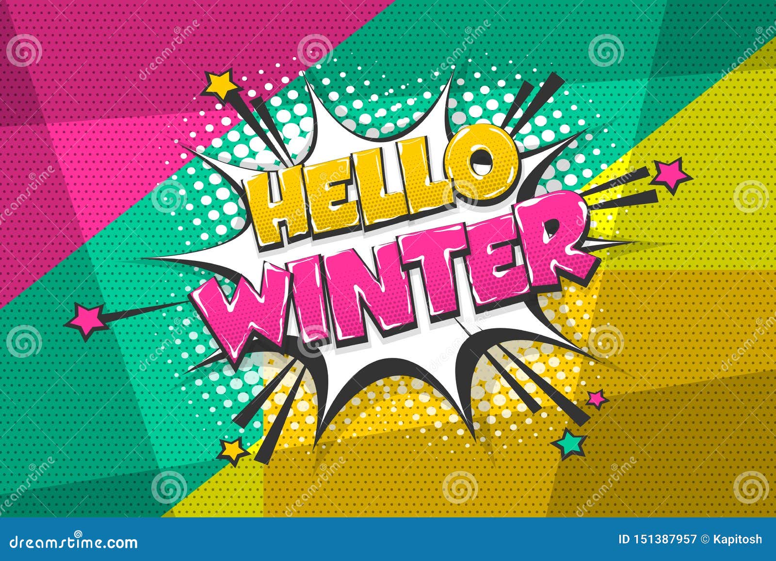 Winter Comic Text Speech Bubble Pop Art Stock Vector - Illustration of ...