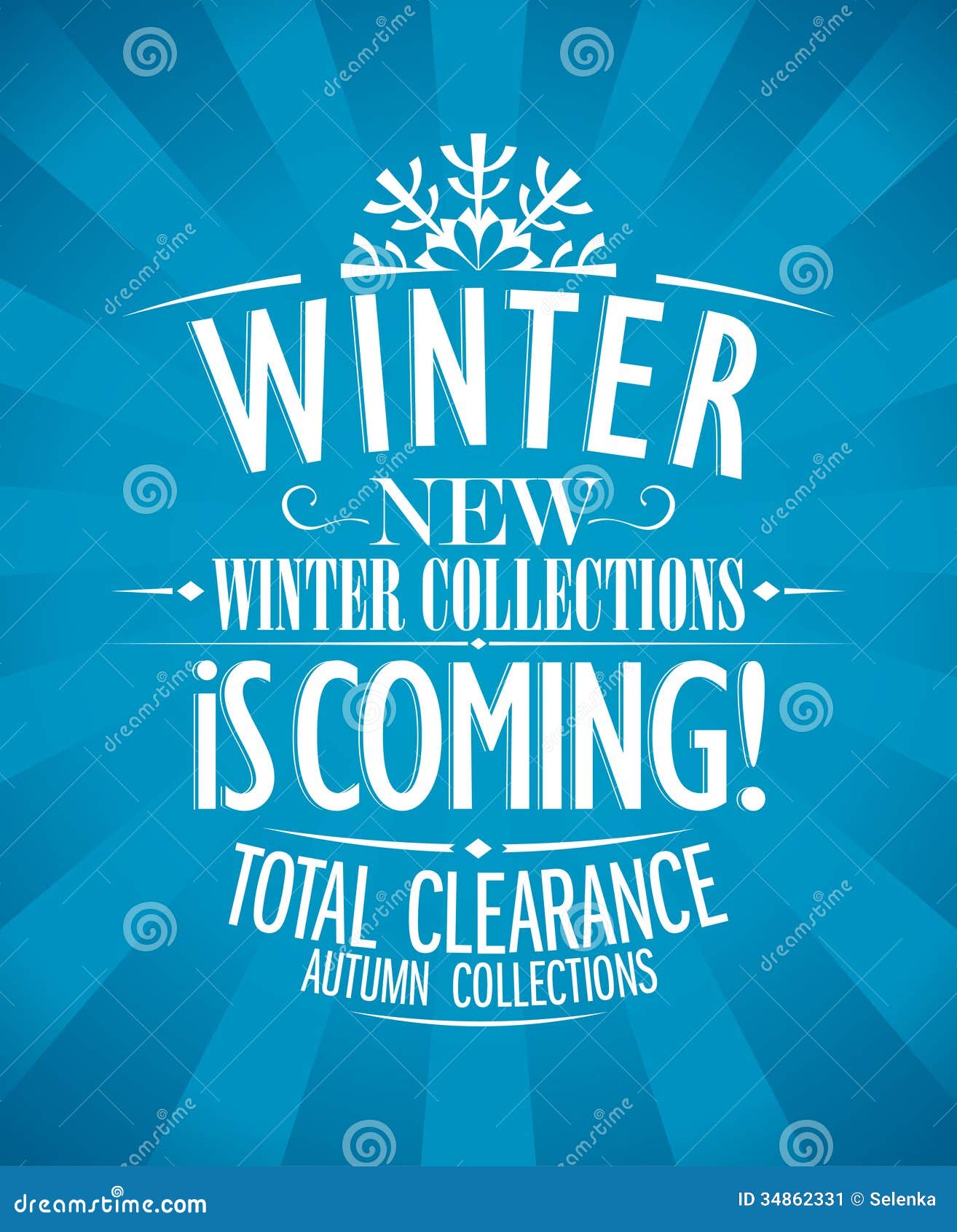 Winter is coming design. stock vector. Illustration of blue - 34862331