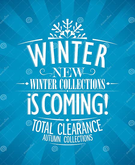 Winter is coming design. stock vector. Illustration of blue - 34862331