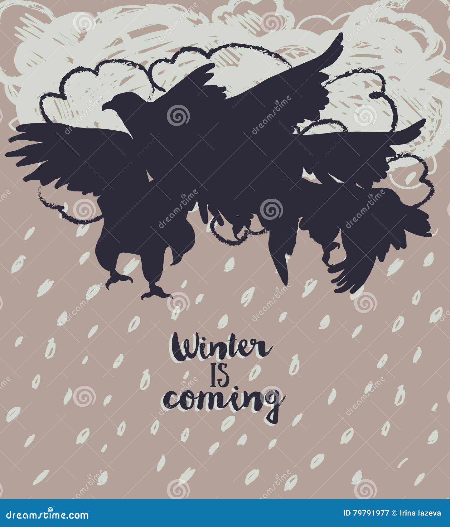 Winter is coming poster stock vector. Illustration of hawk - 79791977