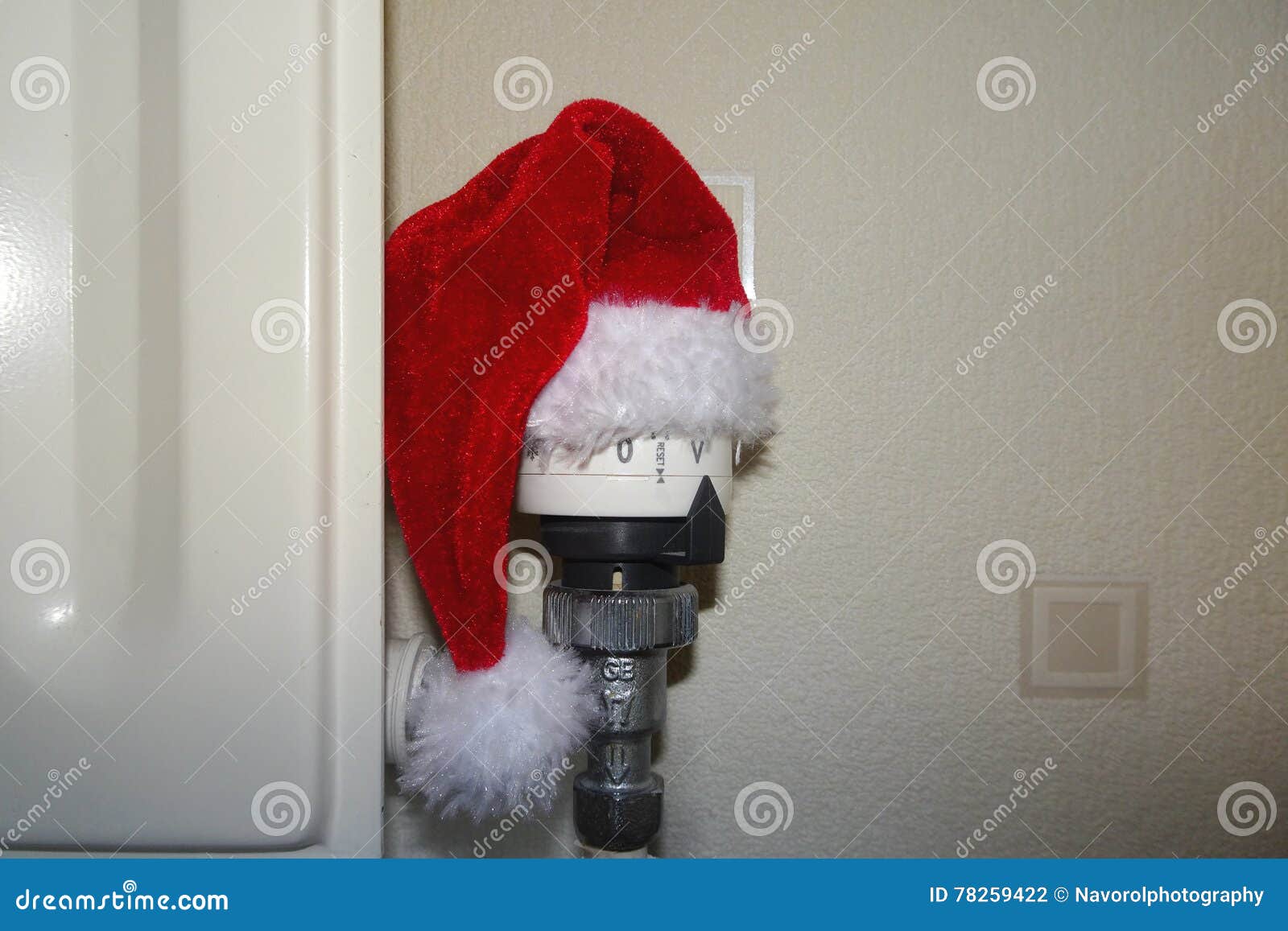 Thermostat in Santa Claus Hat Stock Photo - Image of charges, house ...