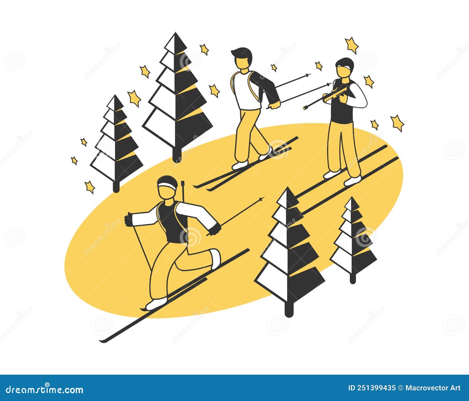 Winter Competition Composition Stock Vector - Illustration of biathlon ...