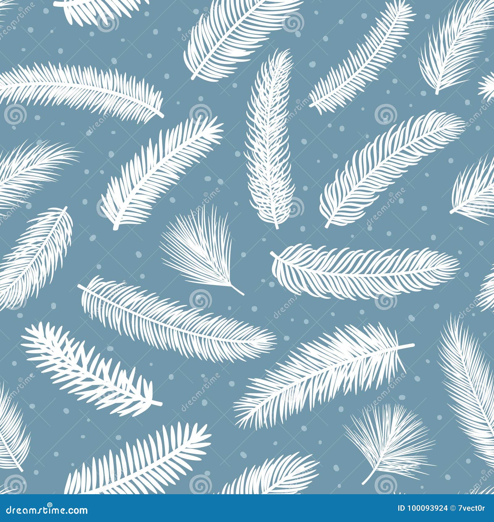 Winter Conifer Fir Pine Tree Branches Seamless Pattern Stock Vector ...