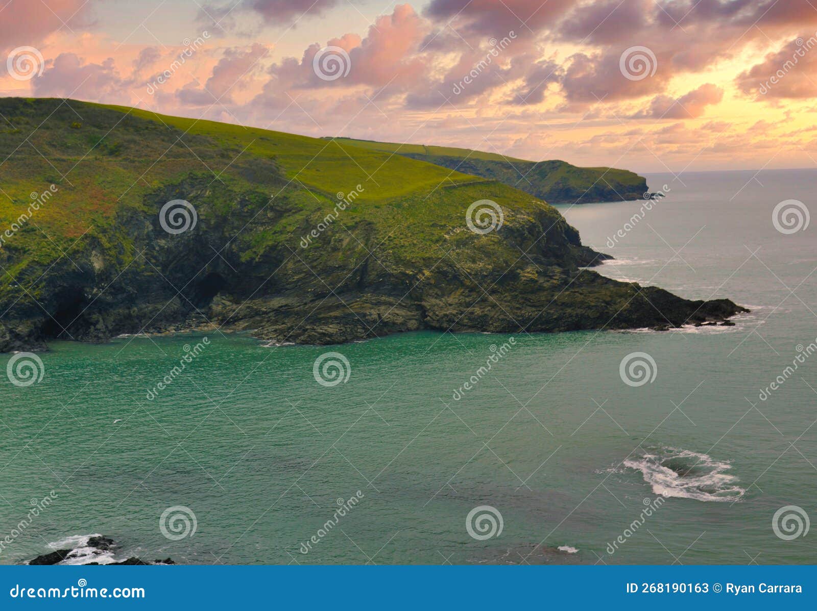 Cornwall coast in winter stock image. Image of terrain - 268190163