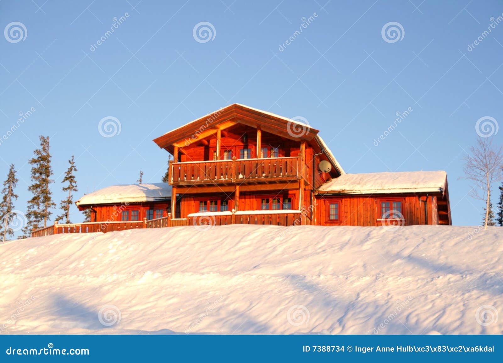Winter cottage stock photo. Image of snow, cold, windows - 7388734
