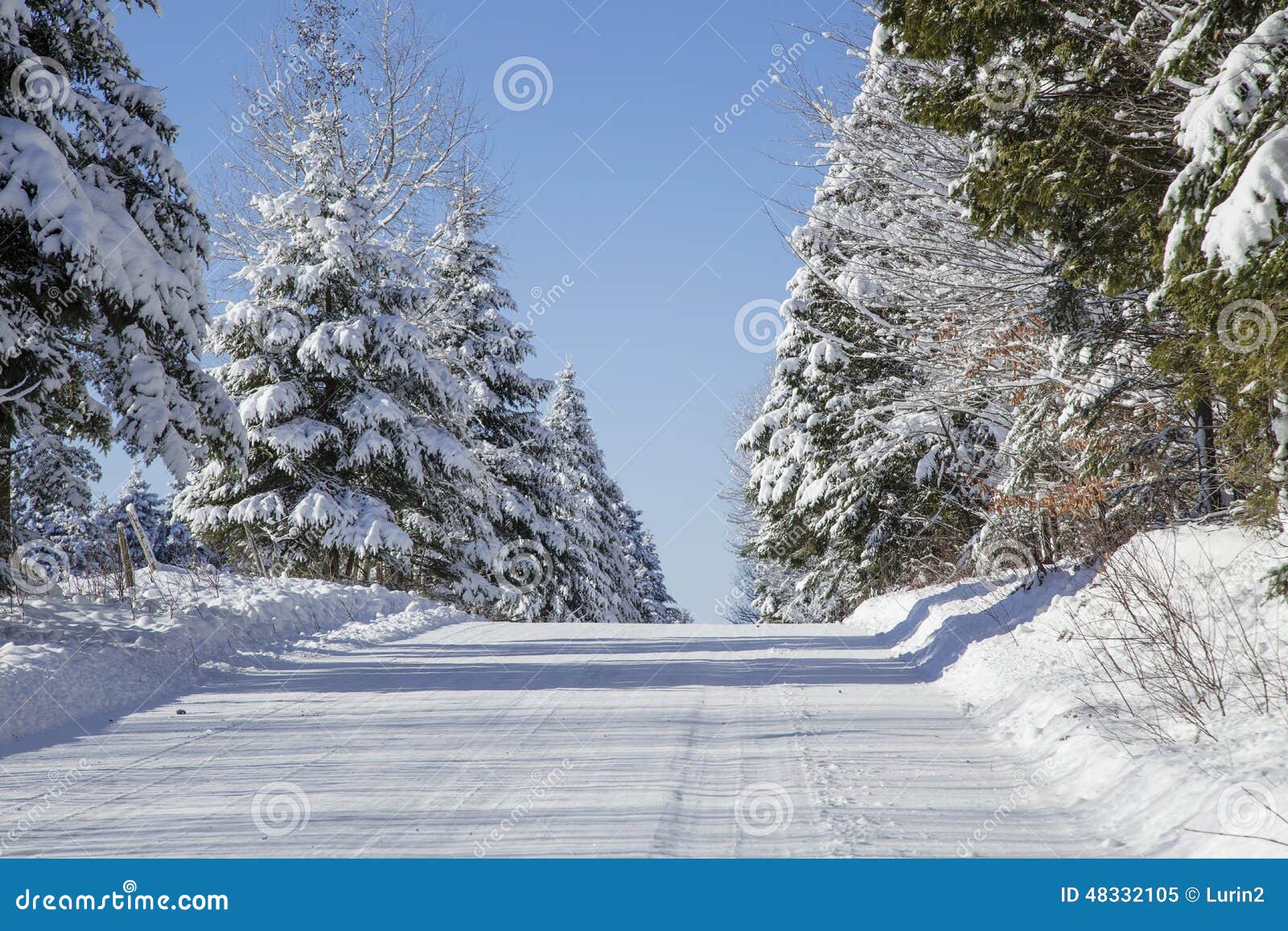 Winter country road stock image. Image of january, background - 48332105