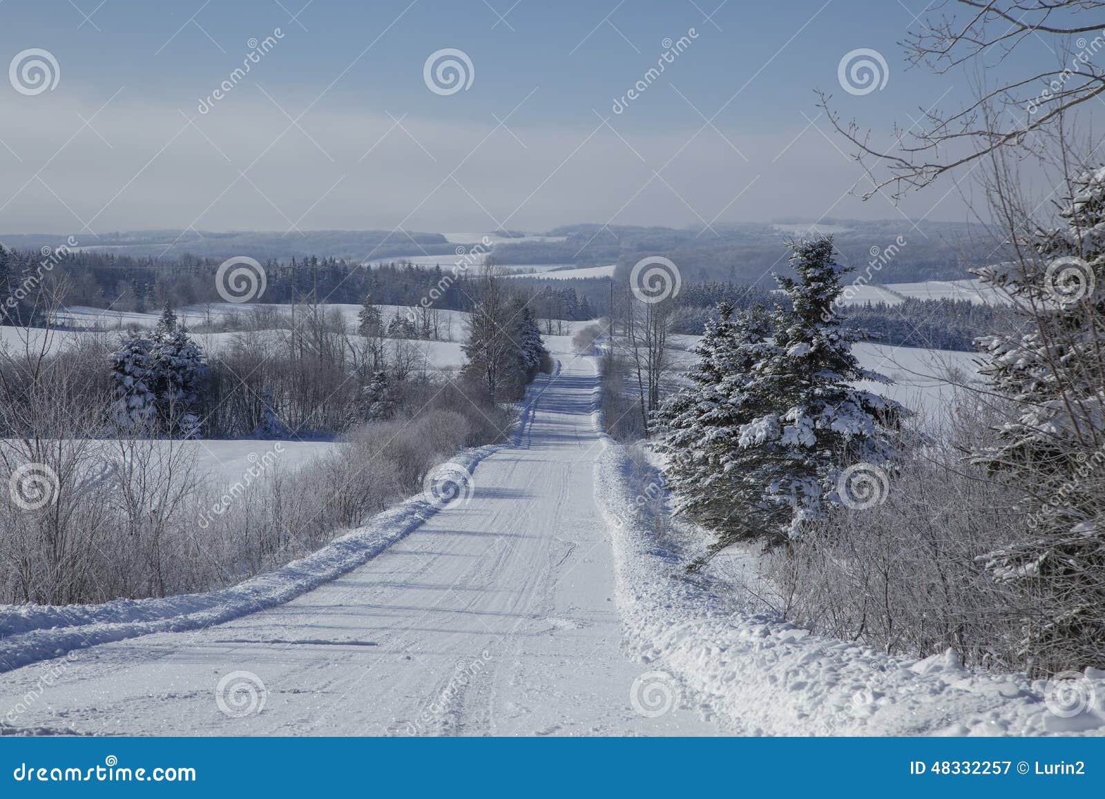 Winter country road stock image. Image of frozen, located - 48332257