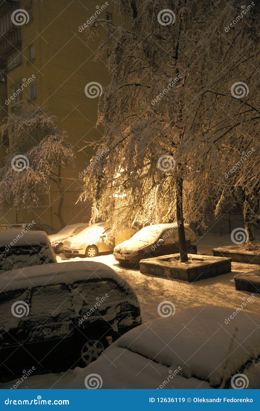 Winter Court Yard during a Snowfall. Stock Image - Image of fluffy ...