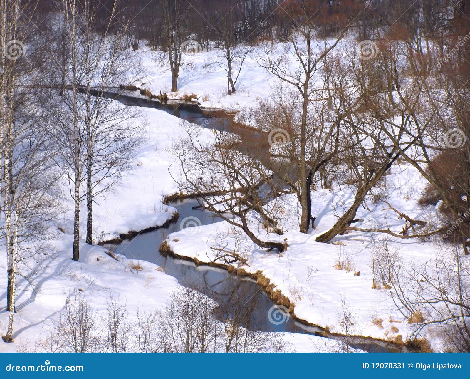 The winter creek stock image. Image of cold, north, scene - 12070331