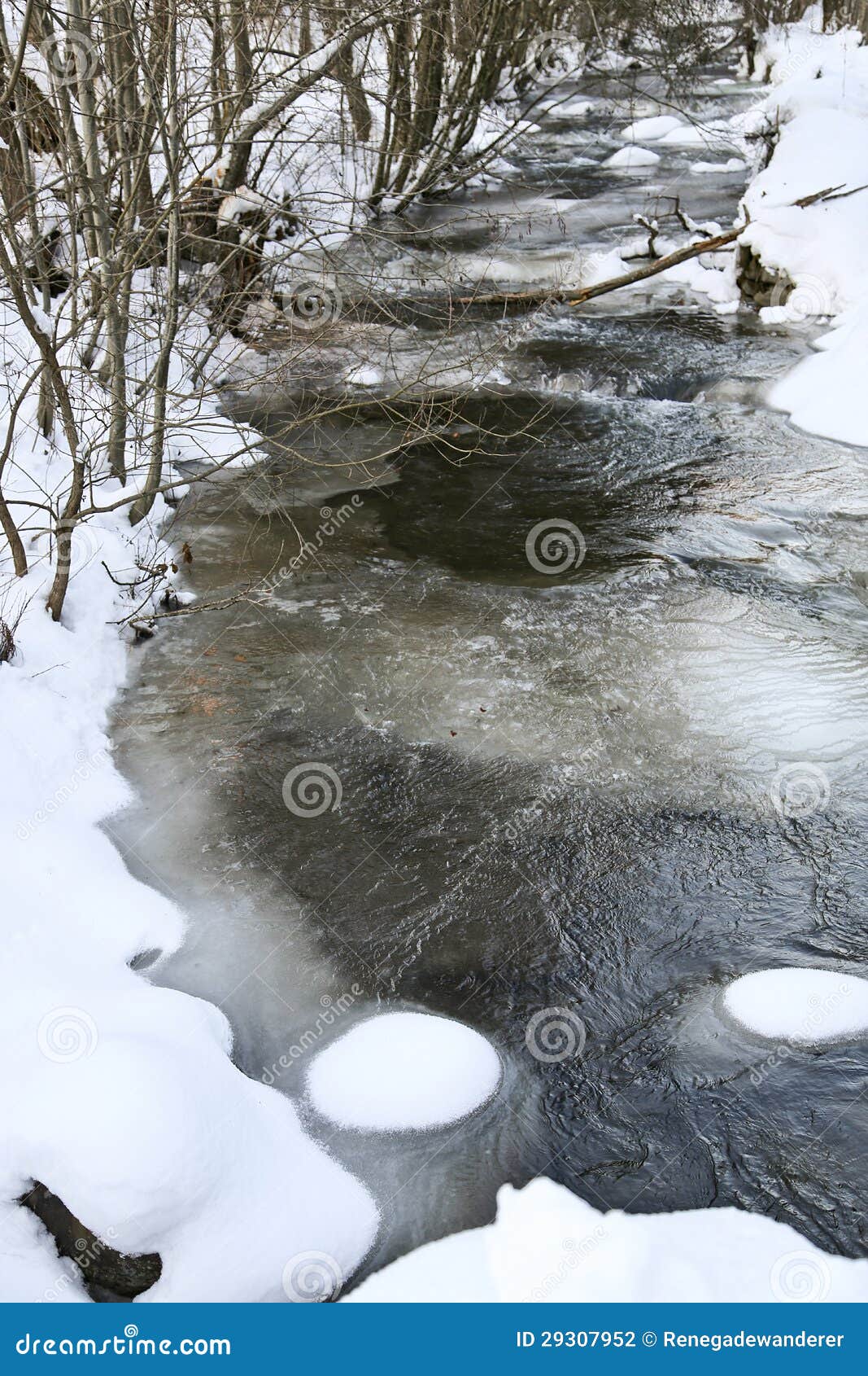Winter creek stock photo. Image of water, detail, snow - 29307952
