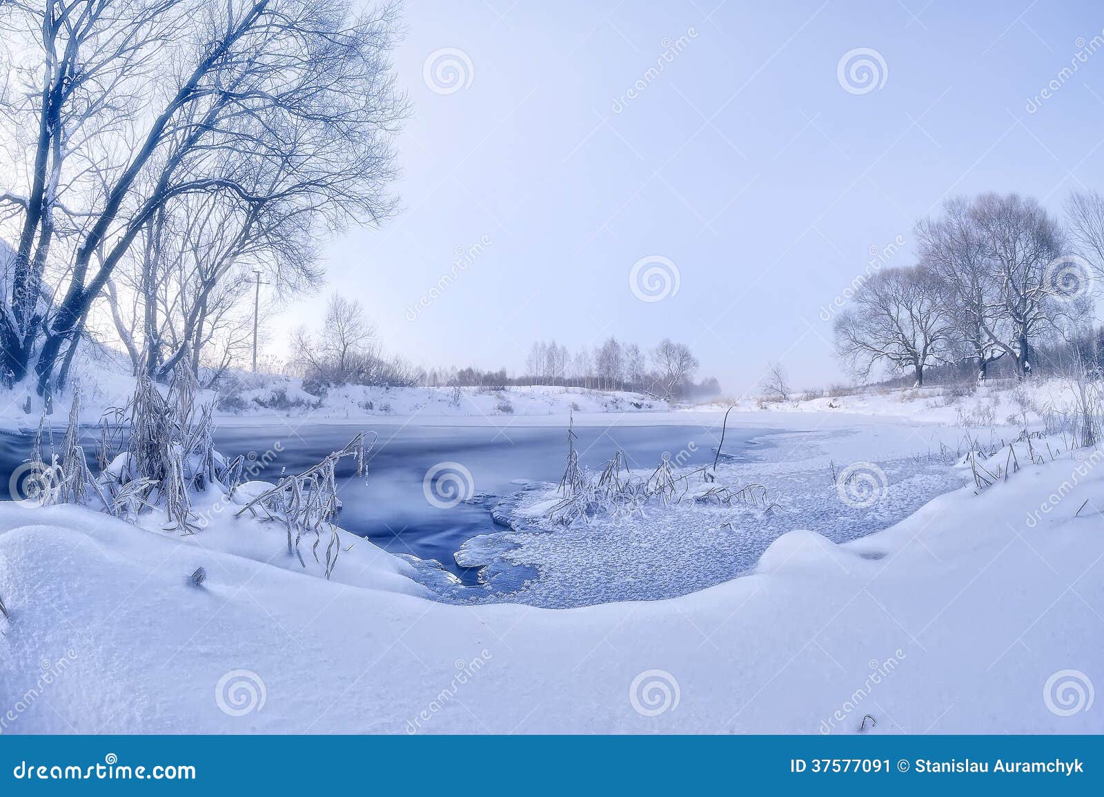 Winter creek stock image. Image of creek, winter, snow - 37577091
