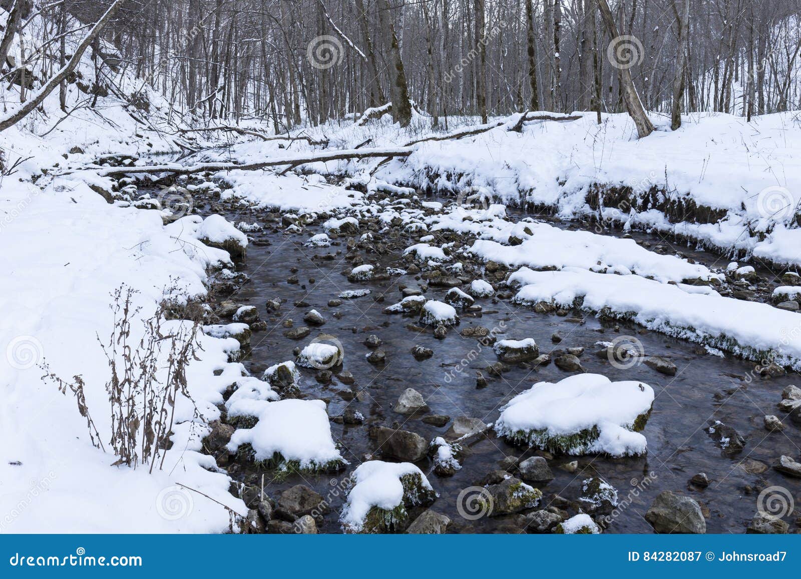 Winter Creek stock image. Image of stones, white, scenic - 84282087