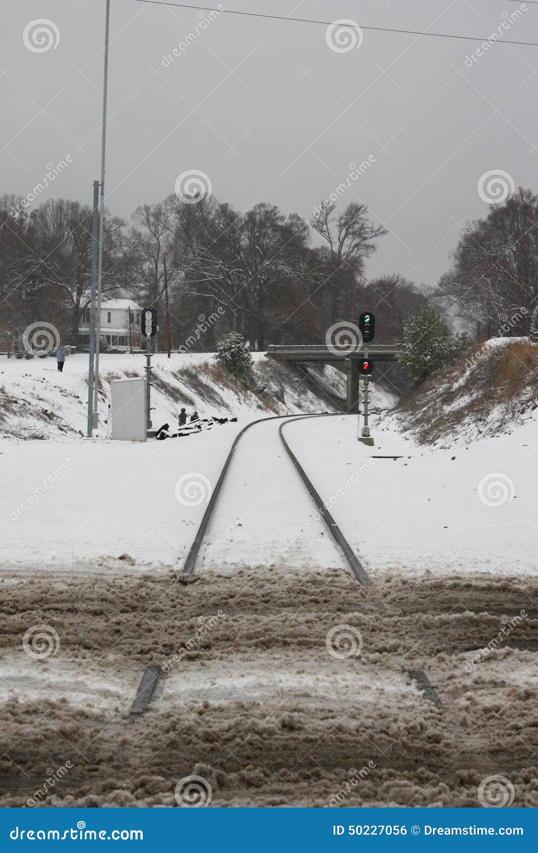 Winter crossing stock photo. Image of snow, crossing - 50227056