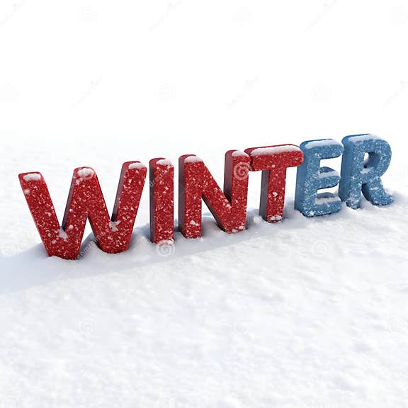 Winter 3D Text Effect Isolated on White Background Stock Illustration ...