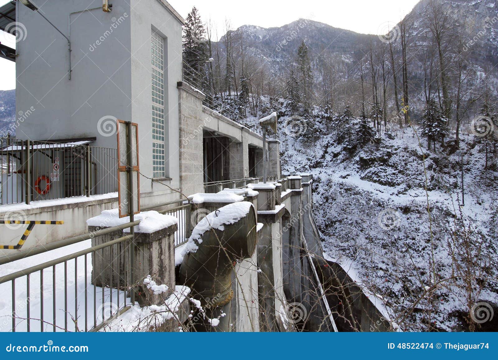 The winter dam stock photo. Image of nature, trees, snow - 48522474