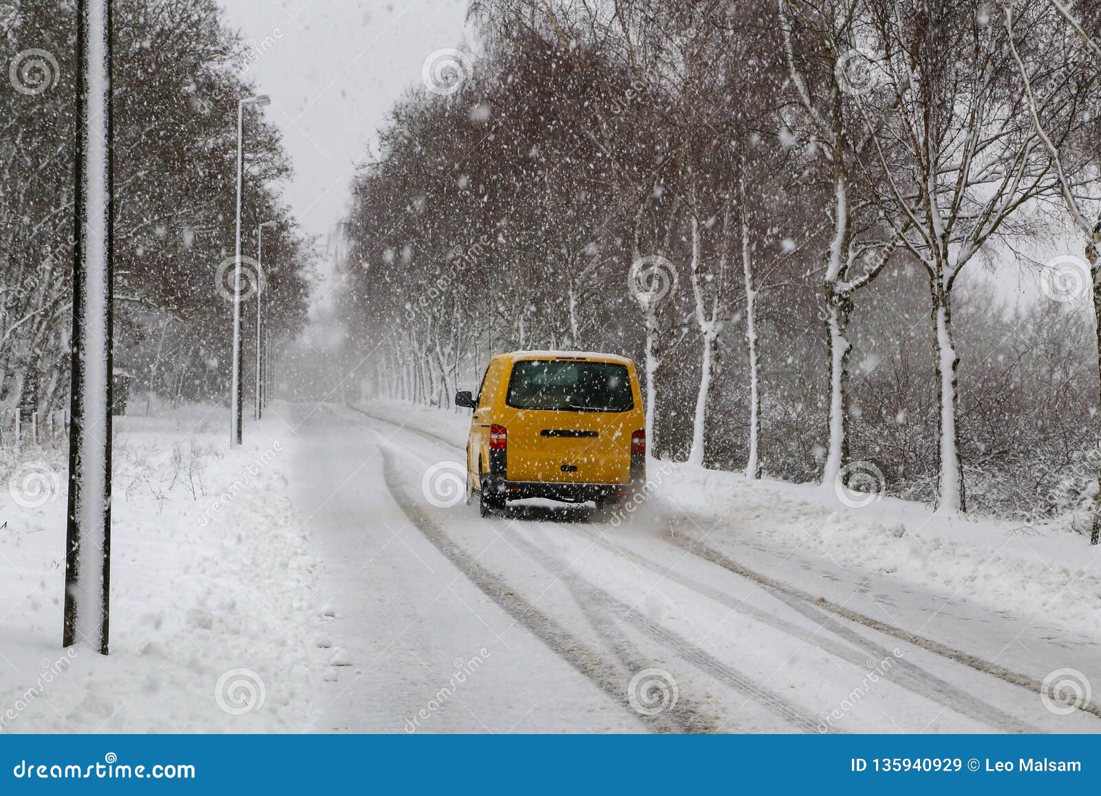 Winter. Dangerous Winter Road after Heavy Snowfall Stock Image - Image ...