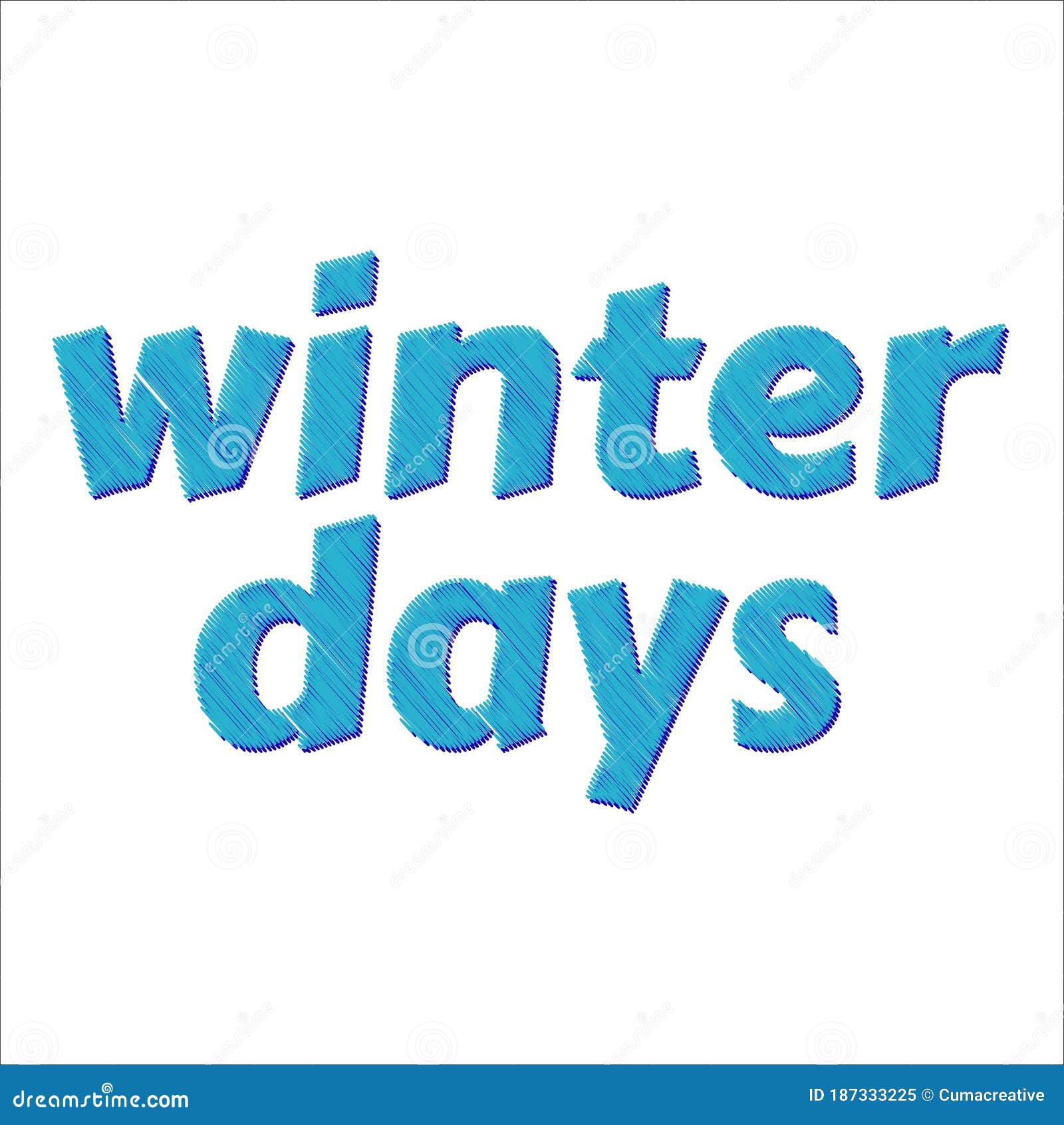 Winter Days Lettering with Scribbles on a White Background Stock Vector ...