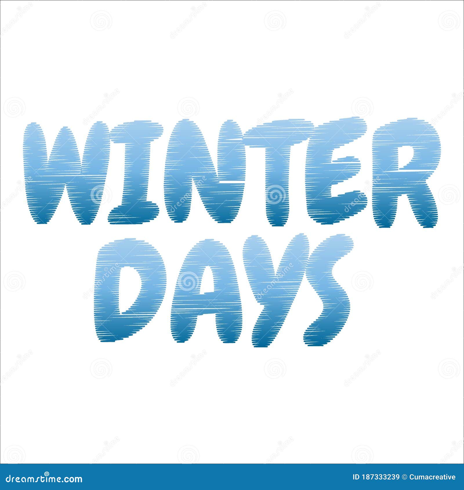 Winter Days Lettering with Scribbles on a White Background Stock Vector ...