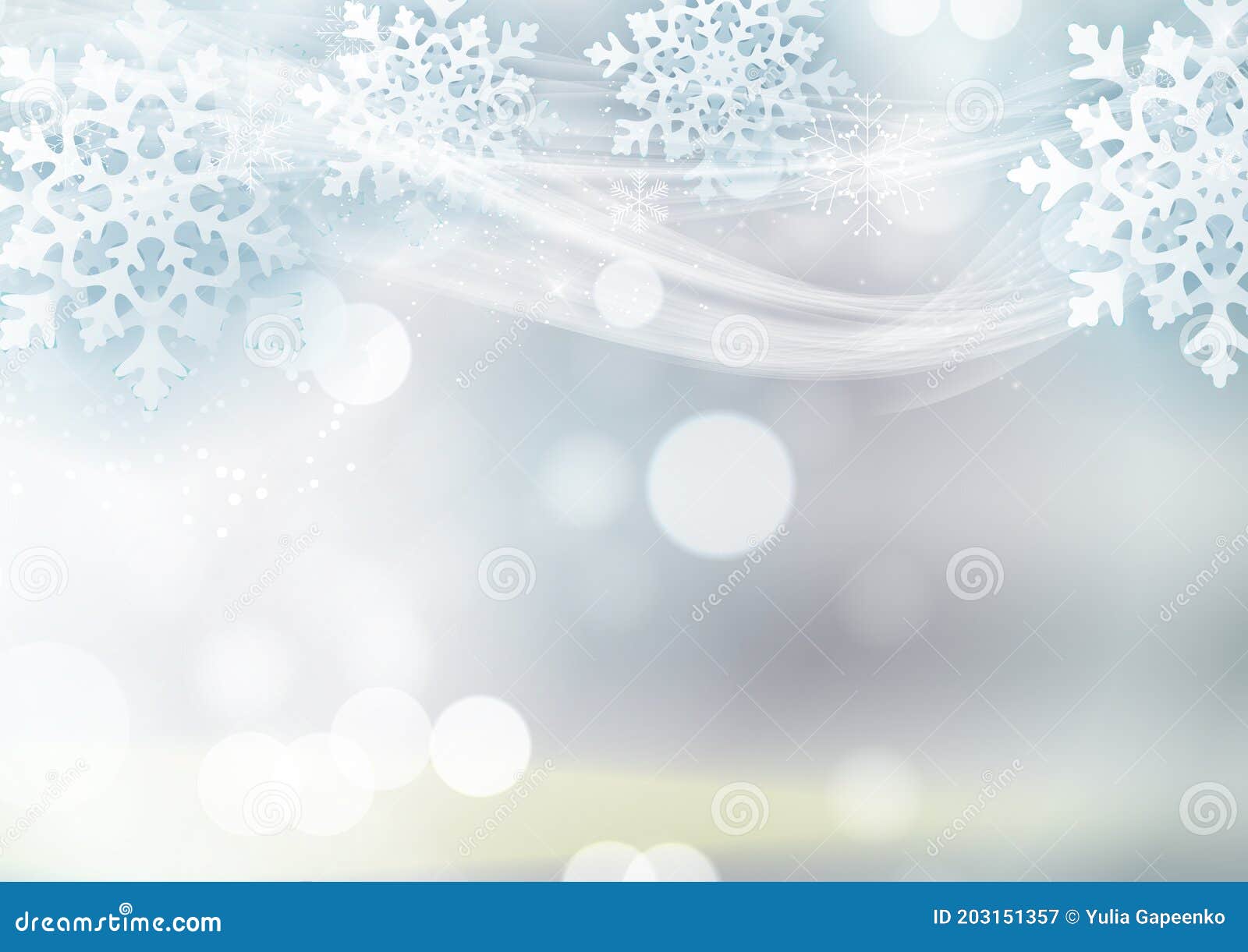 Winter Decorative Background Template with Snow, Snowflakes and Wind ...