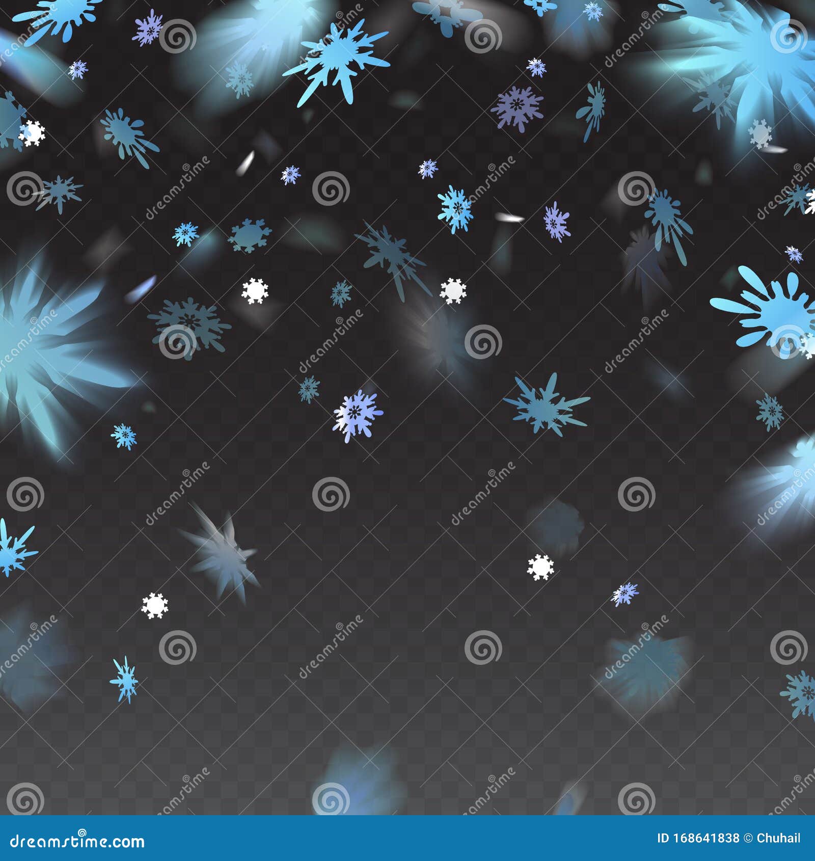 Snowflakes Falling Flying on Dark Background. Stock Vector ...